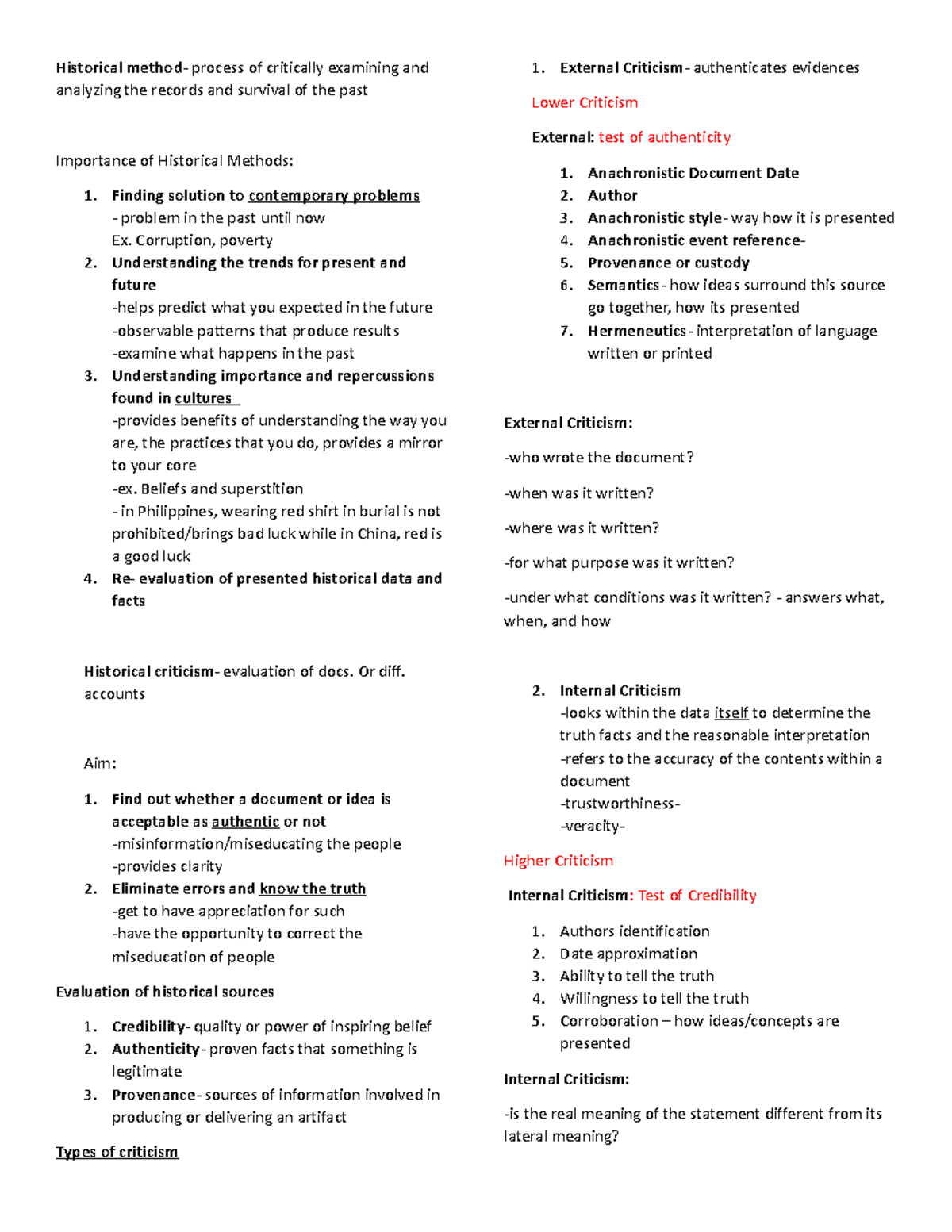 Historical Method Discussion Historical Method Process Of Critically Examining And Analyzing