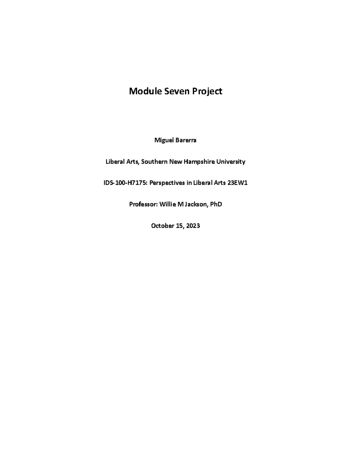 Module 7 project 10 15 - The paper received an A grade and was deducted ...