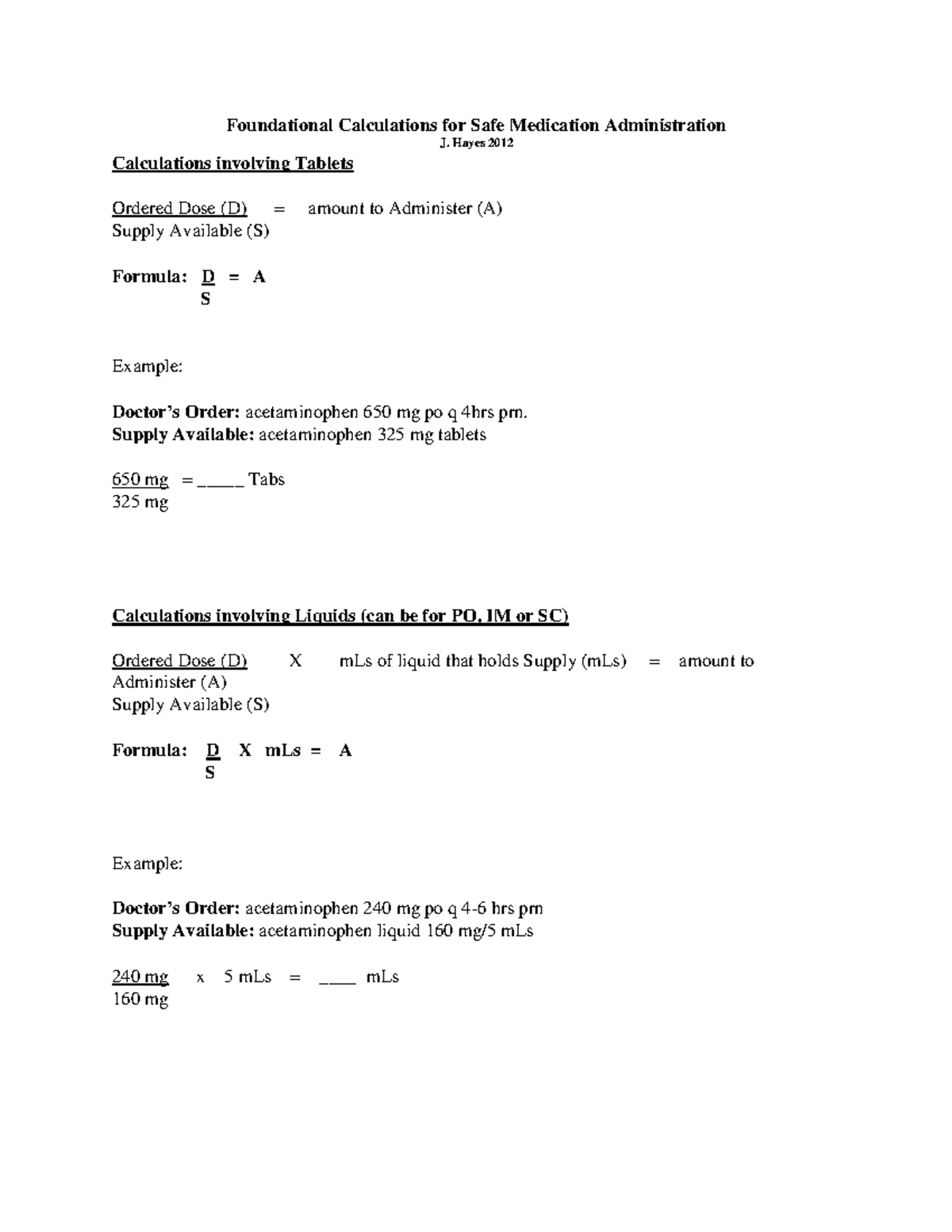 Remedial Math work - practice NOW!!!! - Foundational Calculations for ...