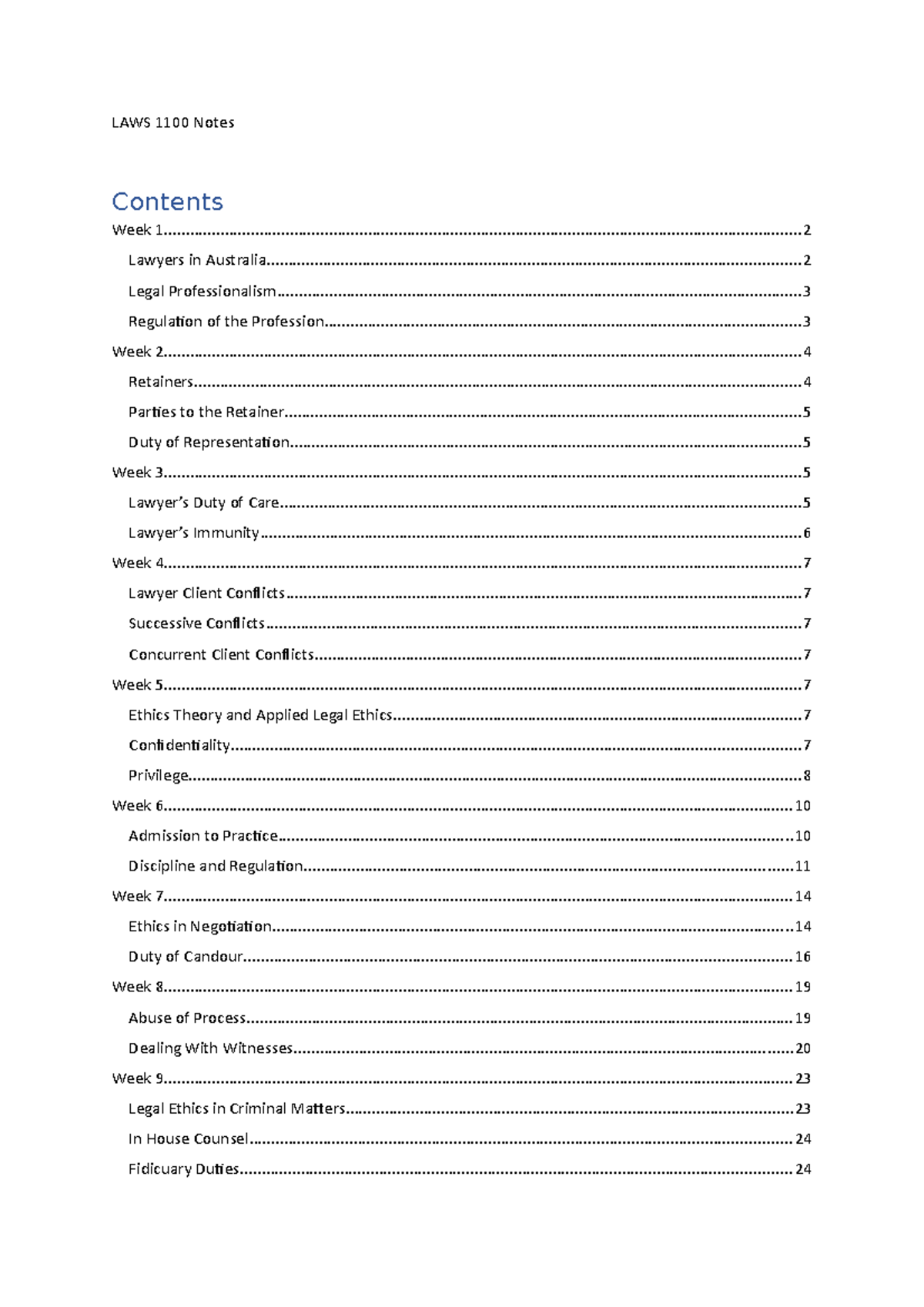 LAWS 1100 Notes 2021 Lecture and Tutorial Notes - LAWS 1100 Notes Week ...