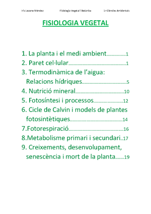 Fisiologia vegetal sencer - FisiologÌa vegetal 1. PECULIARIDADES DE LA ...