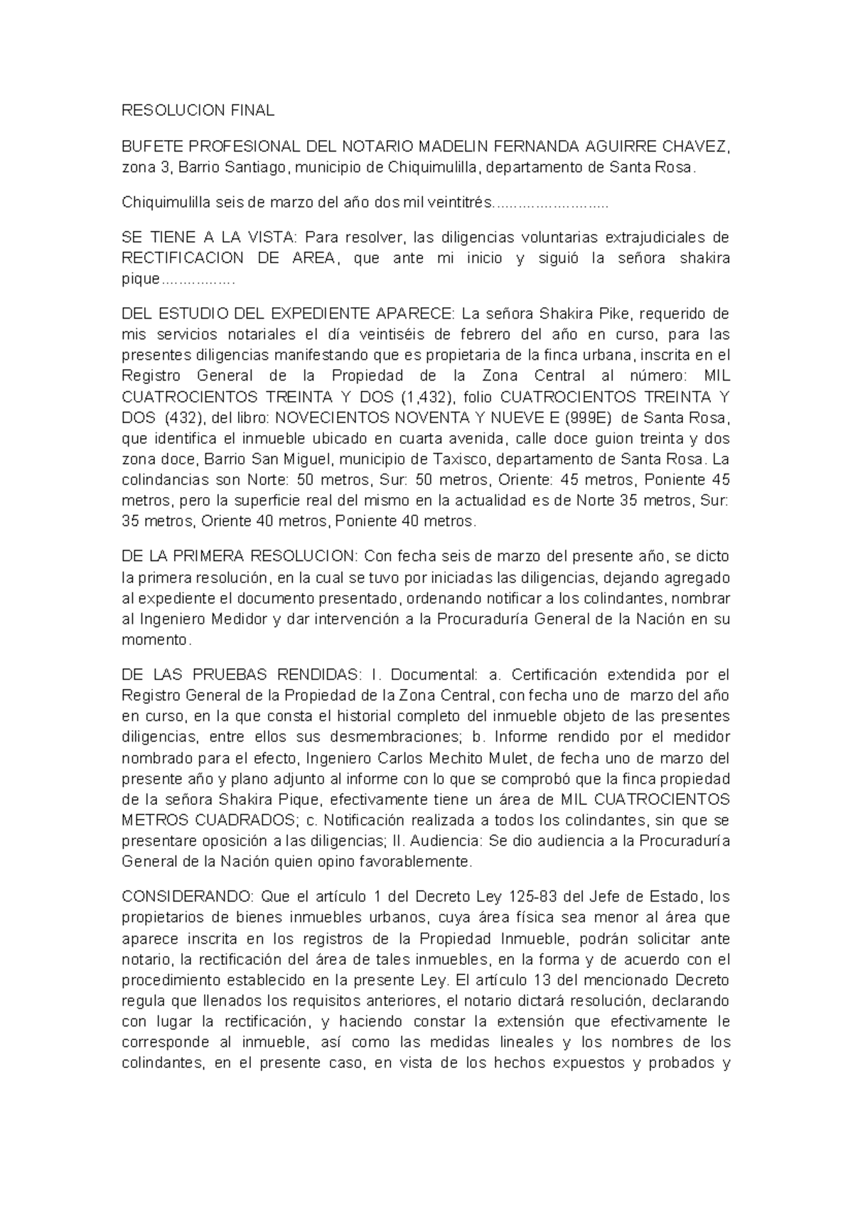 Resolucion Final - Resumen derecho financiero - RESOLUCION FINAL BUFETE ...