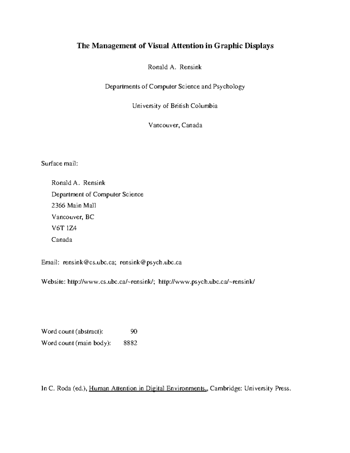 Rensink 2011 The management of visual attention in graphic displays ...