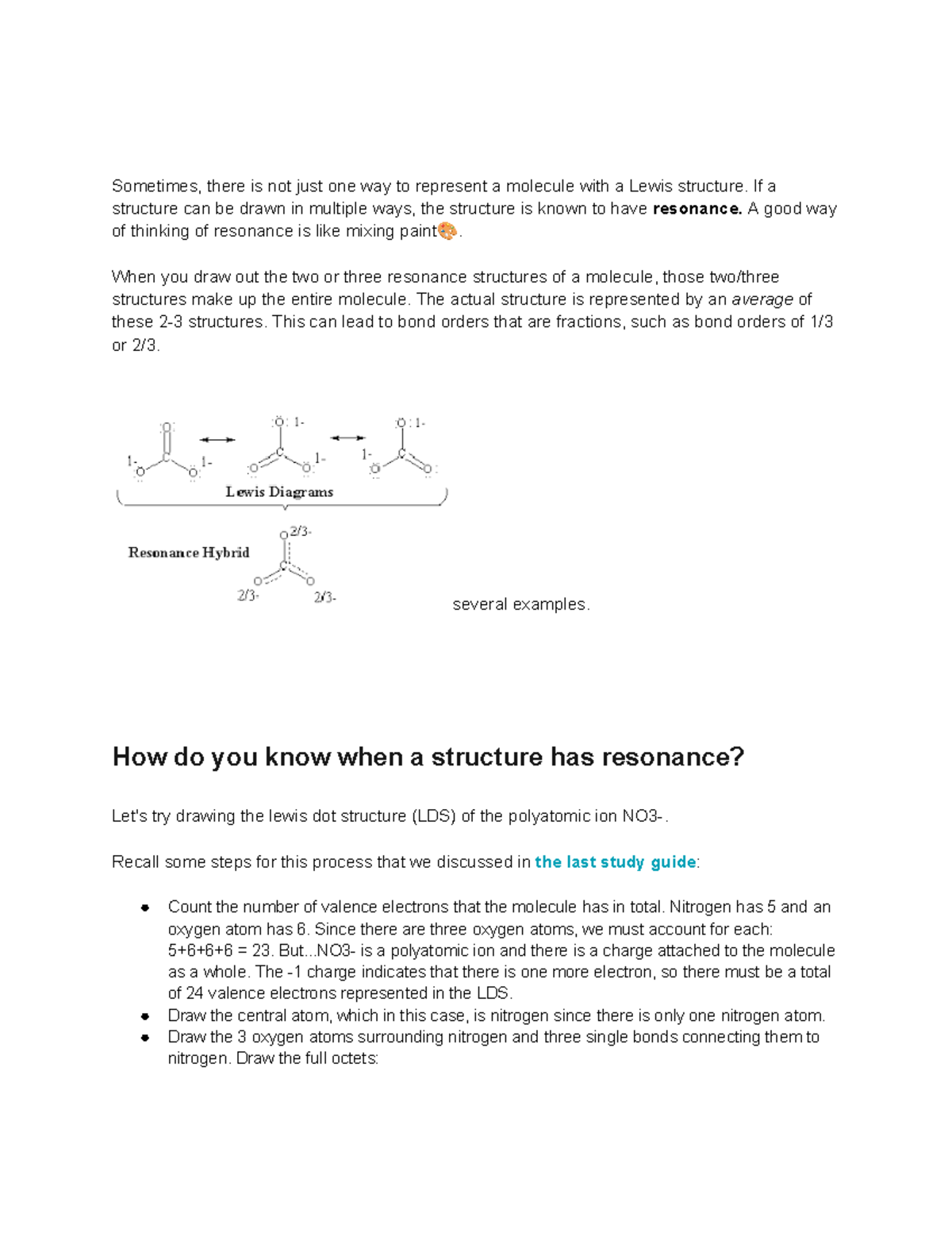Unit 2 Resonance and formal charge - Sometimes, there is not just one ...