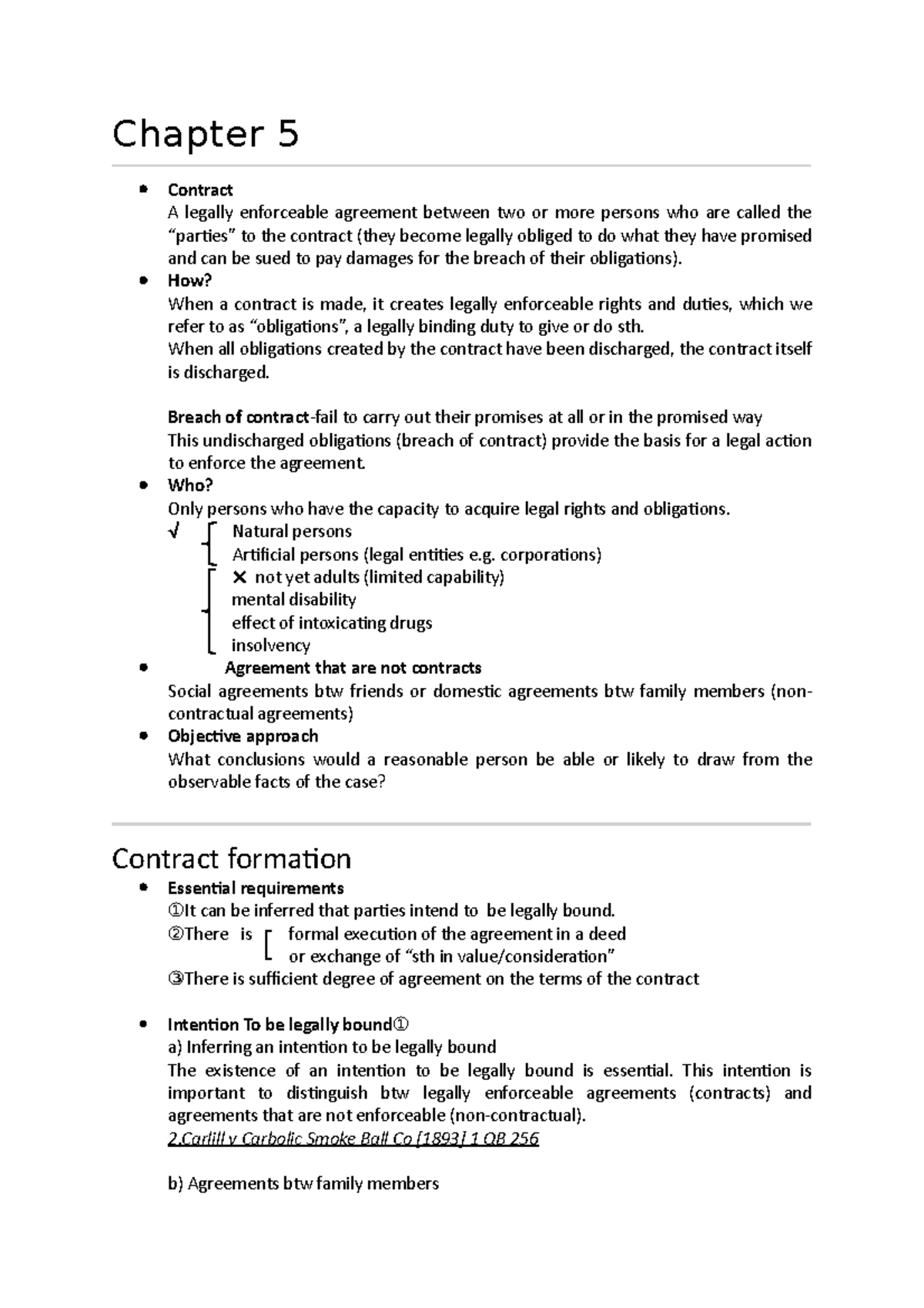 Principles of Business Law - Summary - Chapter 5 - Chapter 5 Contract A ...