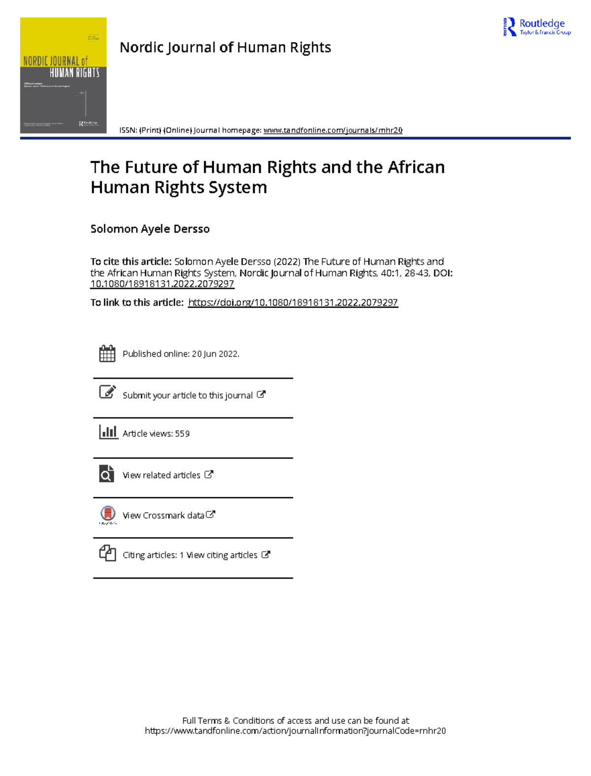 Dersso - The Future of Human Rights and the African Human Rights System ...