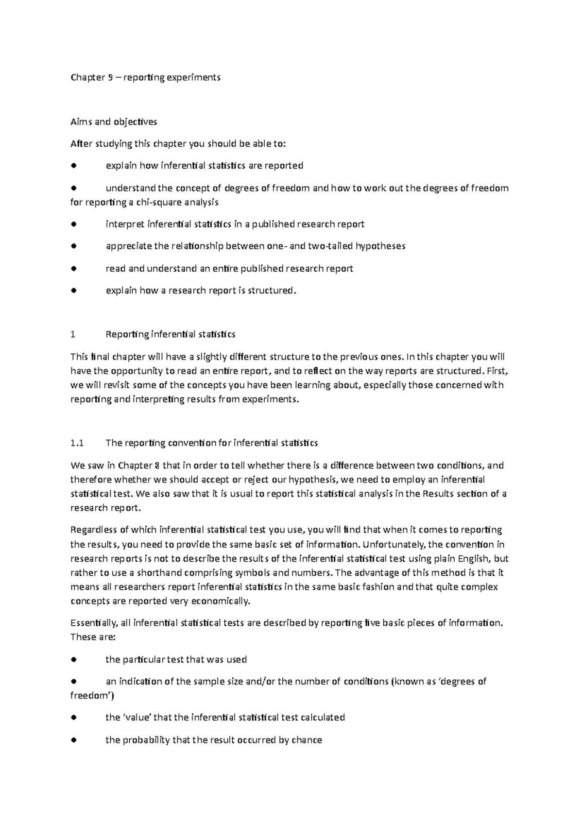 Chapter 9 - 1, 1.1, 1 - in depth notes on the investigating methods ...