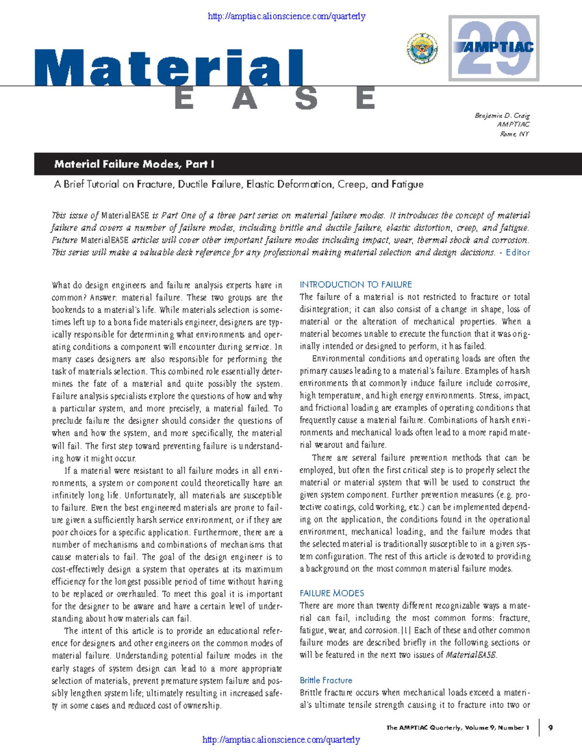 Material Failure Modes - amptiac.alionscience/quarterly Material E A S ...