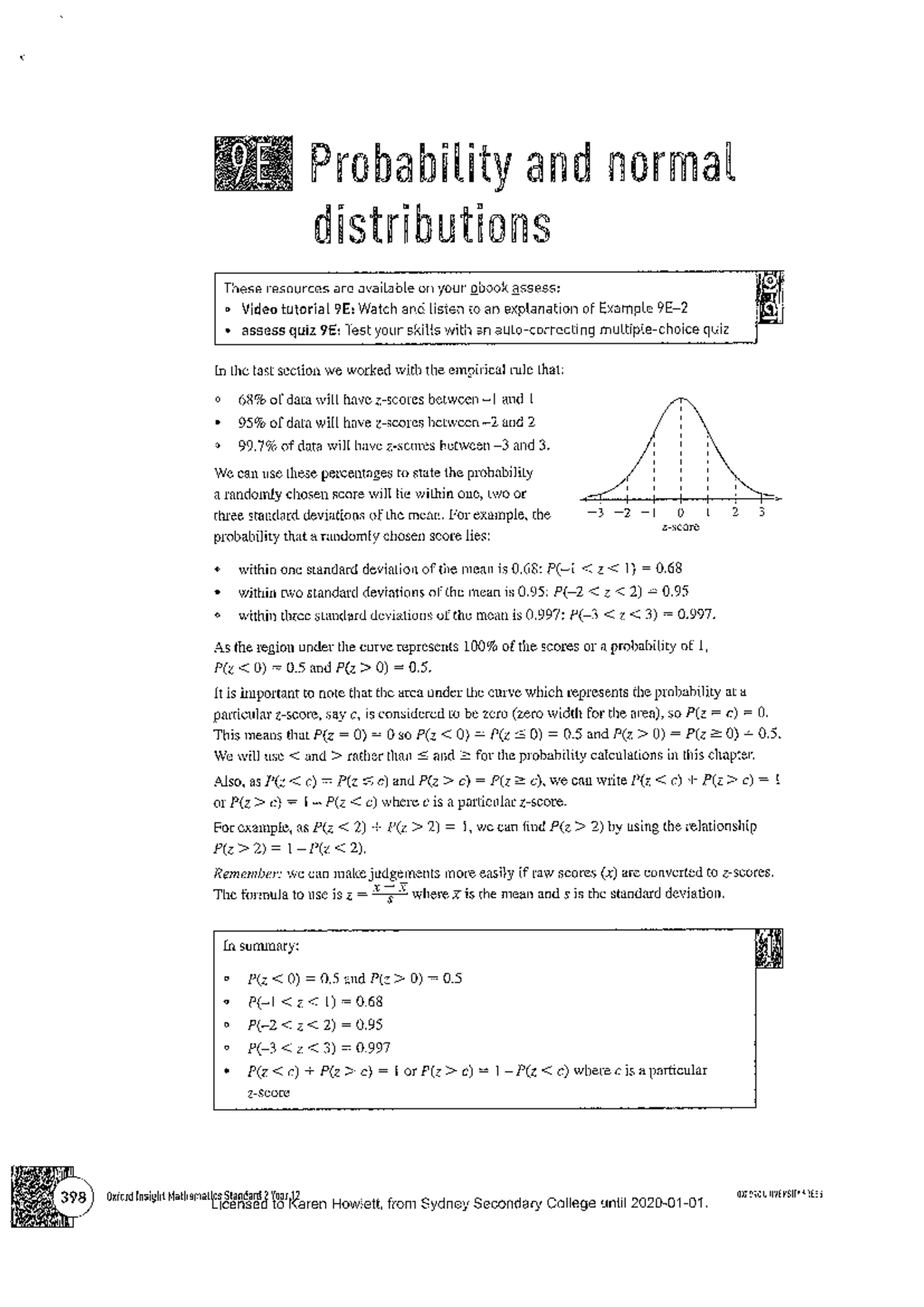 probability and normal distribution practice sheet - 9E Probability and ...