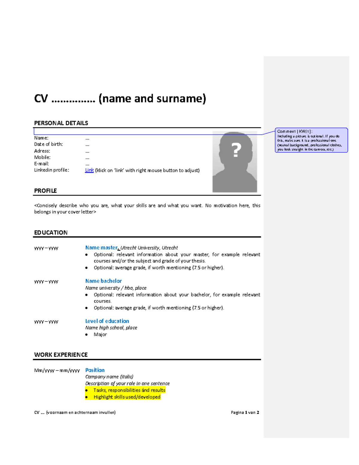 CV-template - apuntes de ingles - 3 semestre - senati - CV ...