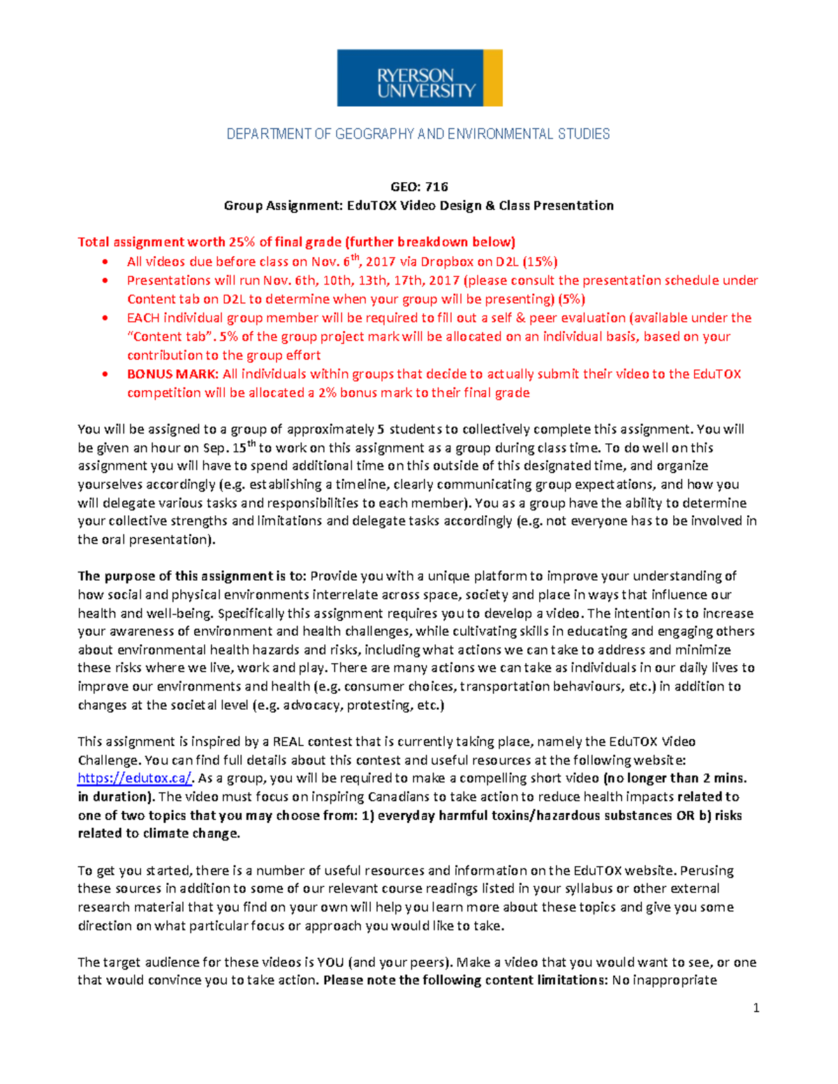 Instructions Group Assig Video Challenge - DEPARTMENT OF GEOGRAPHY AND ...