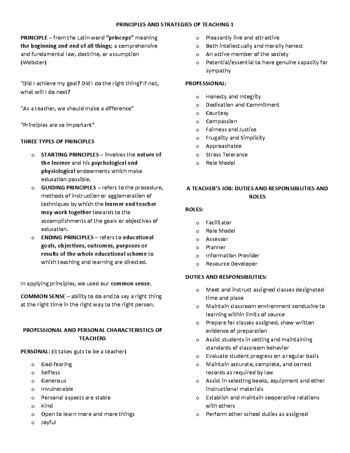 Principles AND Strategies OF Teaching 1 - PRINCIPLES AND STRATEGIES OF ...