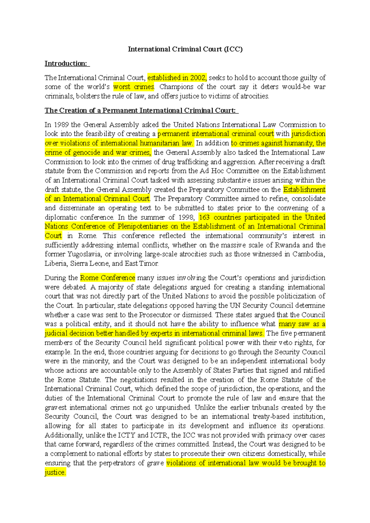International Criminal Court (ICC) - International Criminal Court (ICC ...