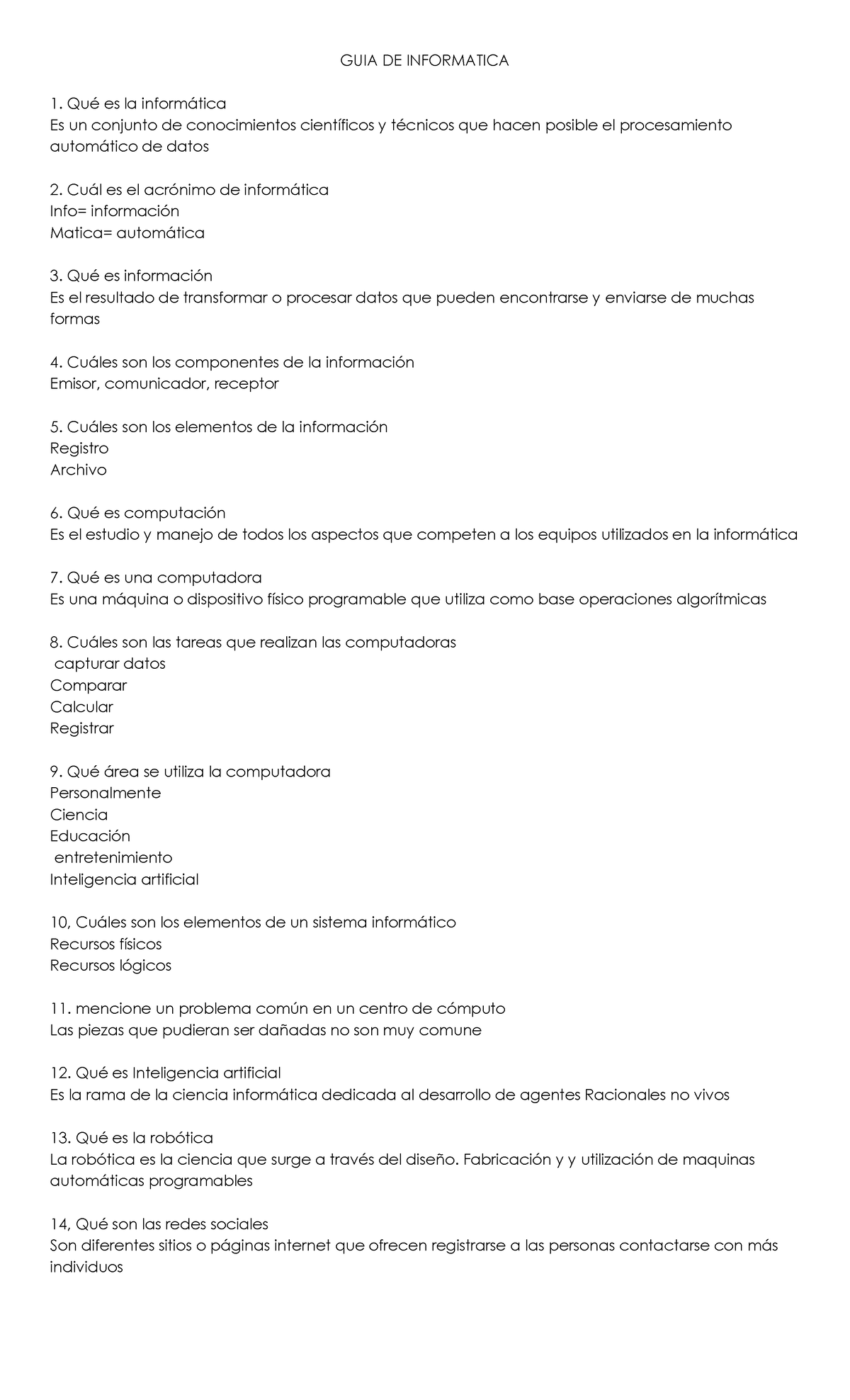 GUIA DE Informatica - GUIAS - GUIA DE INFORMATICA Qué es la informática ...