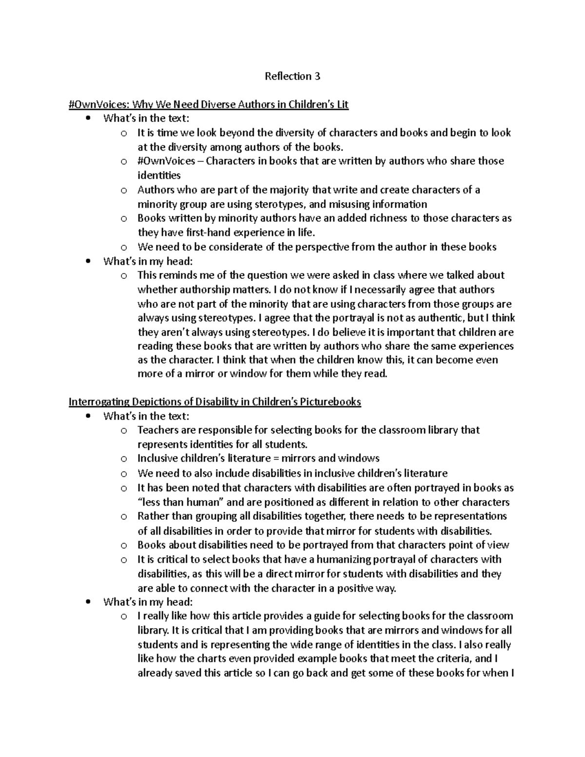 Reflection 3 - o #OwnVoices – Characters in books that are written by ...