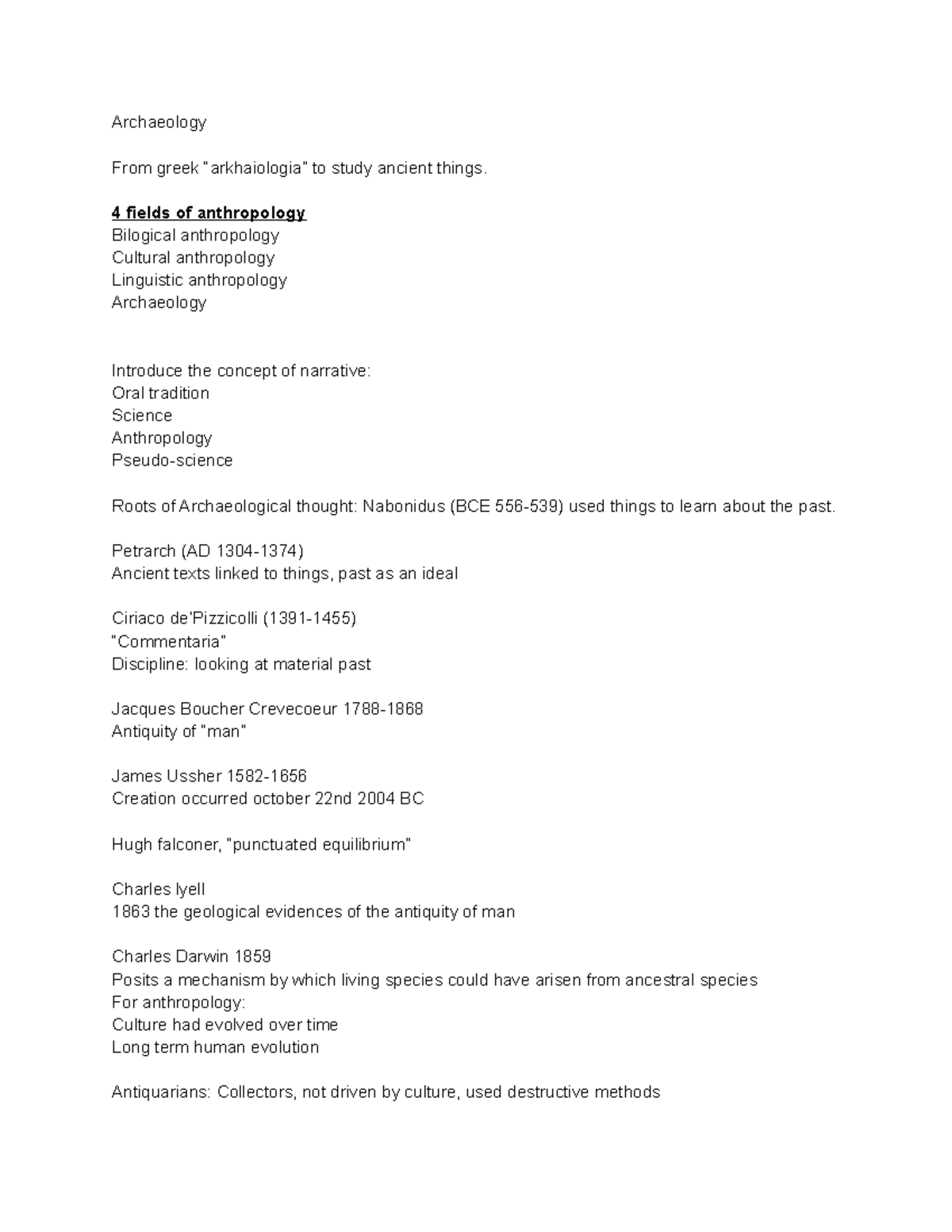 Archaeology - Lecture notes Unit 1 - Archaeology From greek to study ...