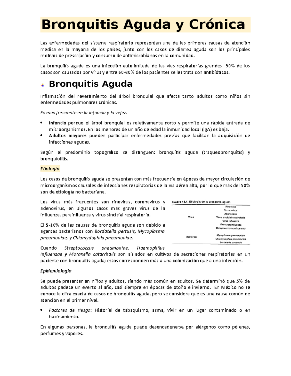 Bronquitis Aguda y Cronica - Bronquitis Aguda y Crónica Las ...