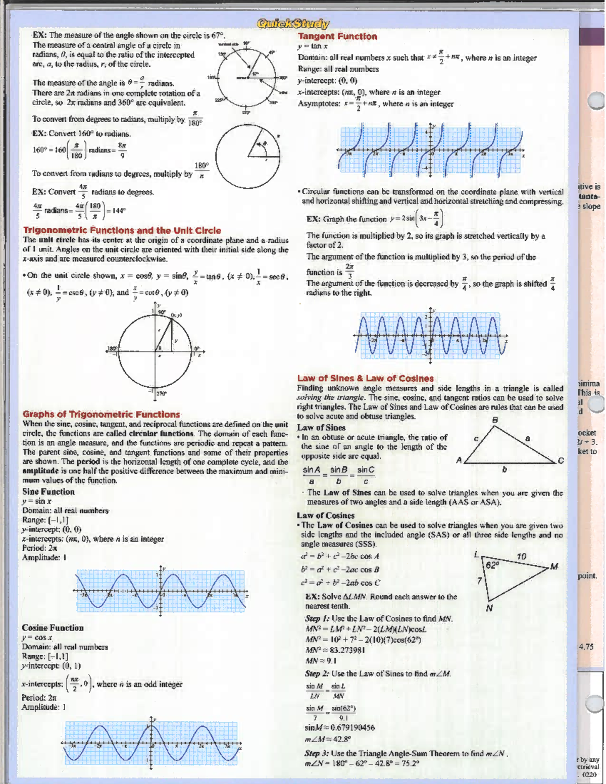 Pre-calculus 4 - This References charts have been a great help for ...