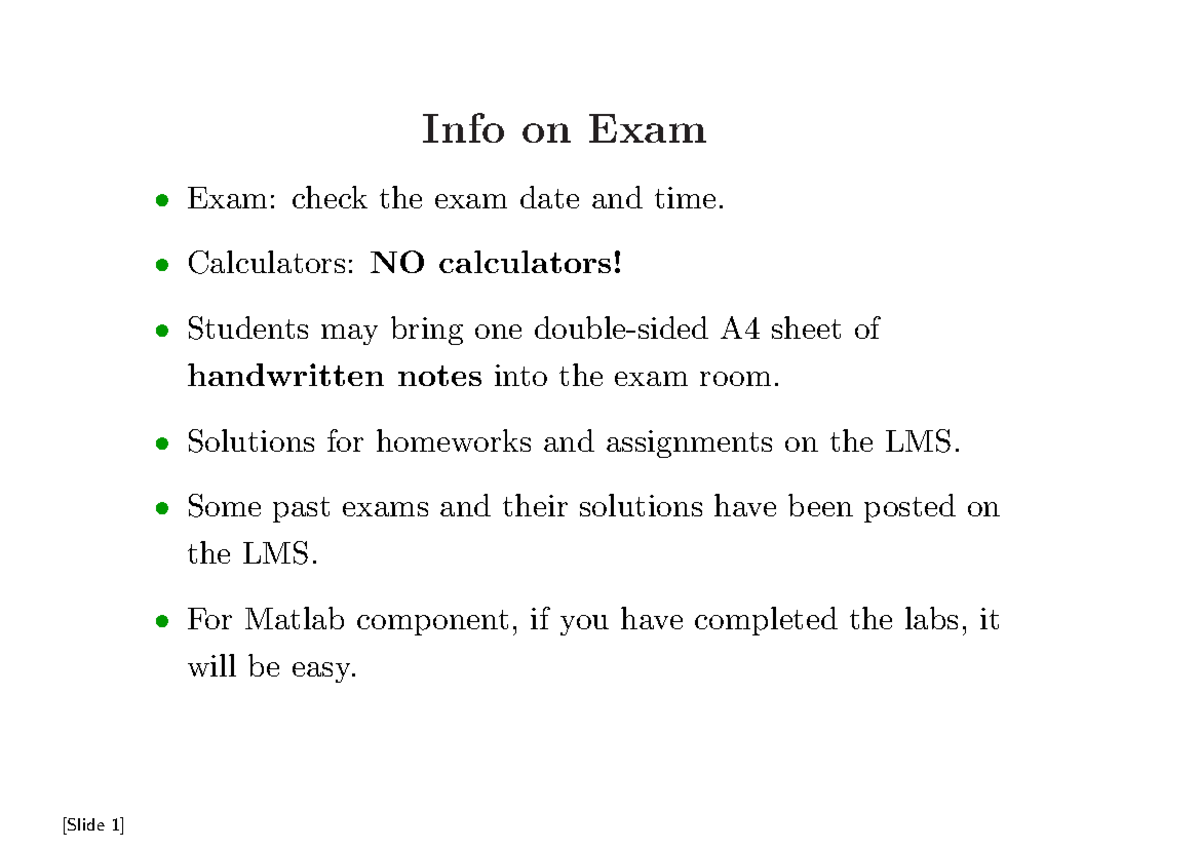 Review 2023 - Prob - Info on Exam Exam: check the exam date and time ...