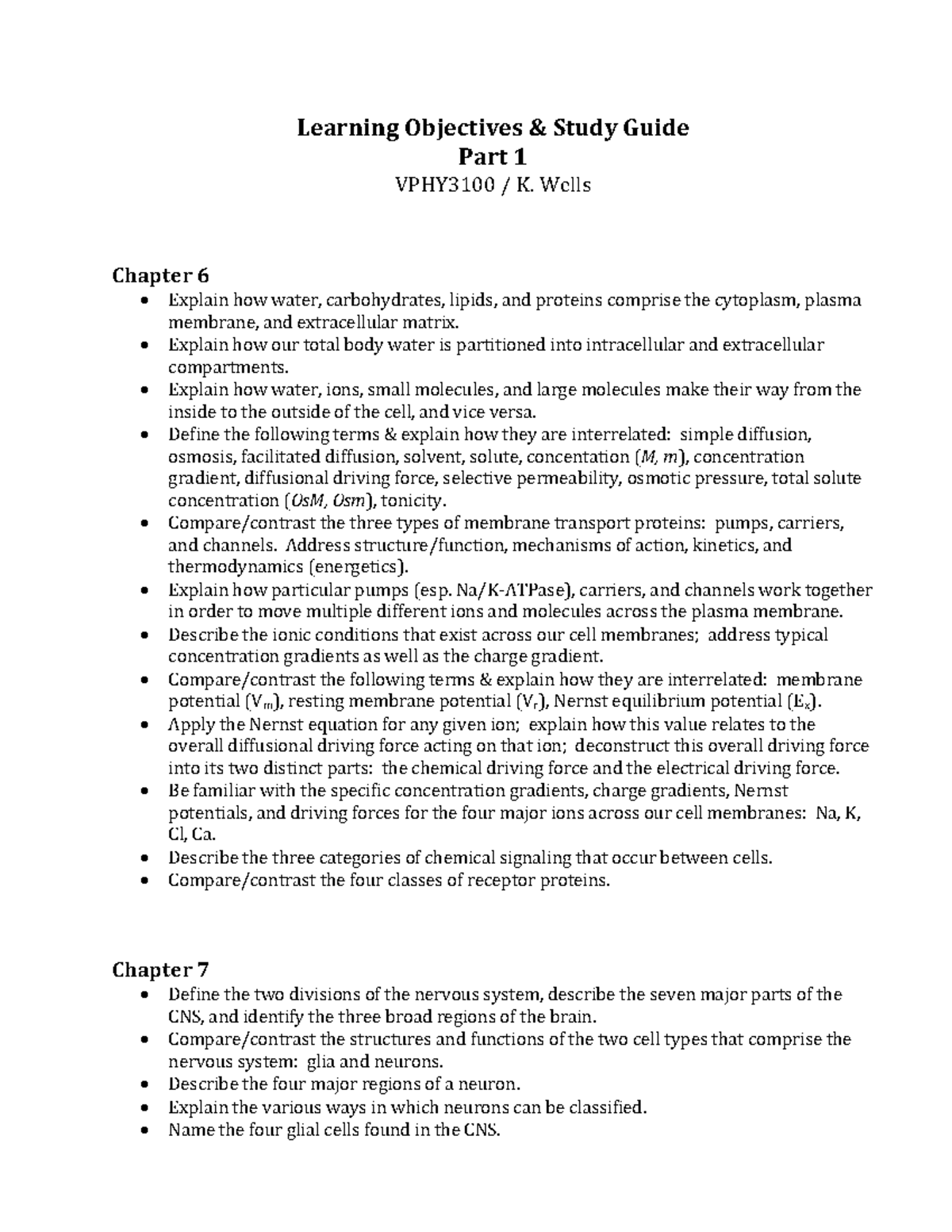 Part1 Exam Study Guide - Learning Objectives & Study Guide Part ...