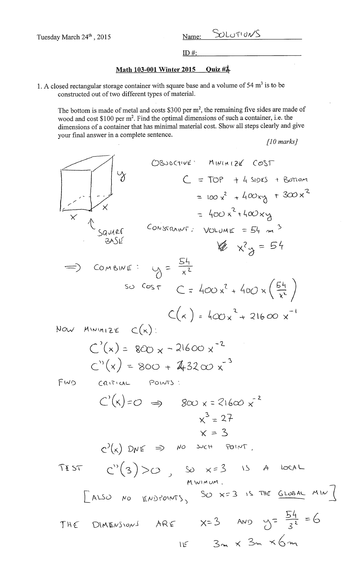 Quiz 4 - MATH 103 - Studocu