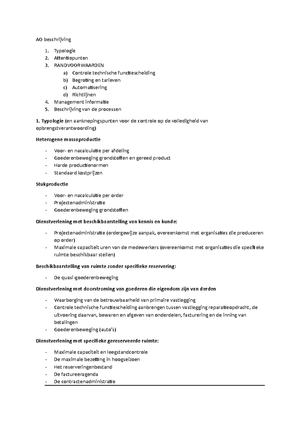 Ao organisatie beschrijving - AO beschrijving Typologie Attentiepunten ...