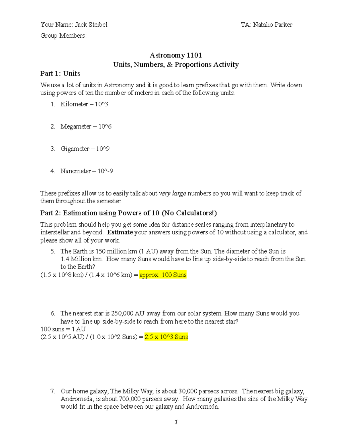 Lab 2 Numbers Activity - Your Name: Jack Steibel TA: Natalio Parker ...