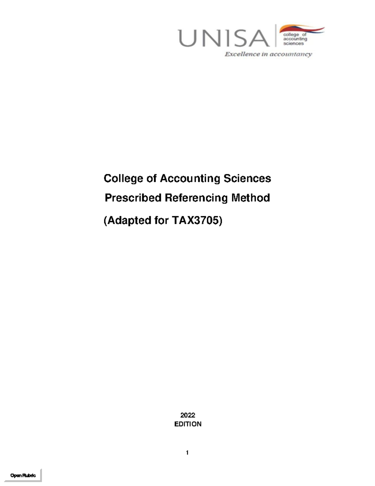 2022 CAS Reference Manual - College of Accounting Sciences Prescribed ...
