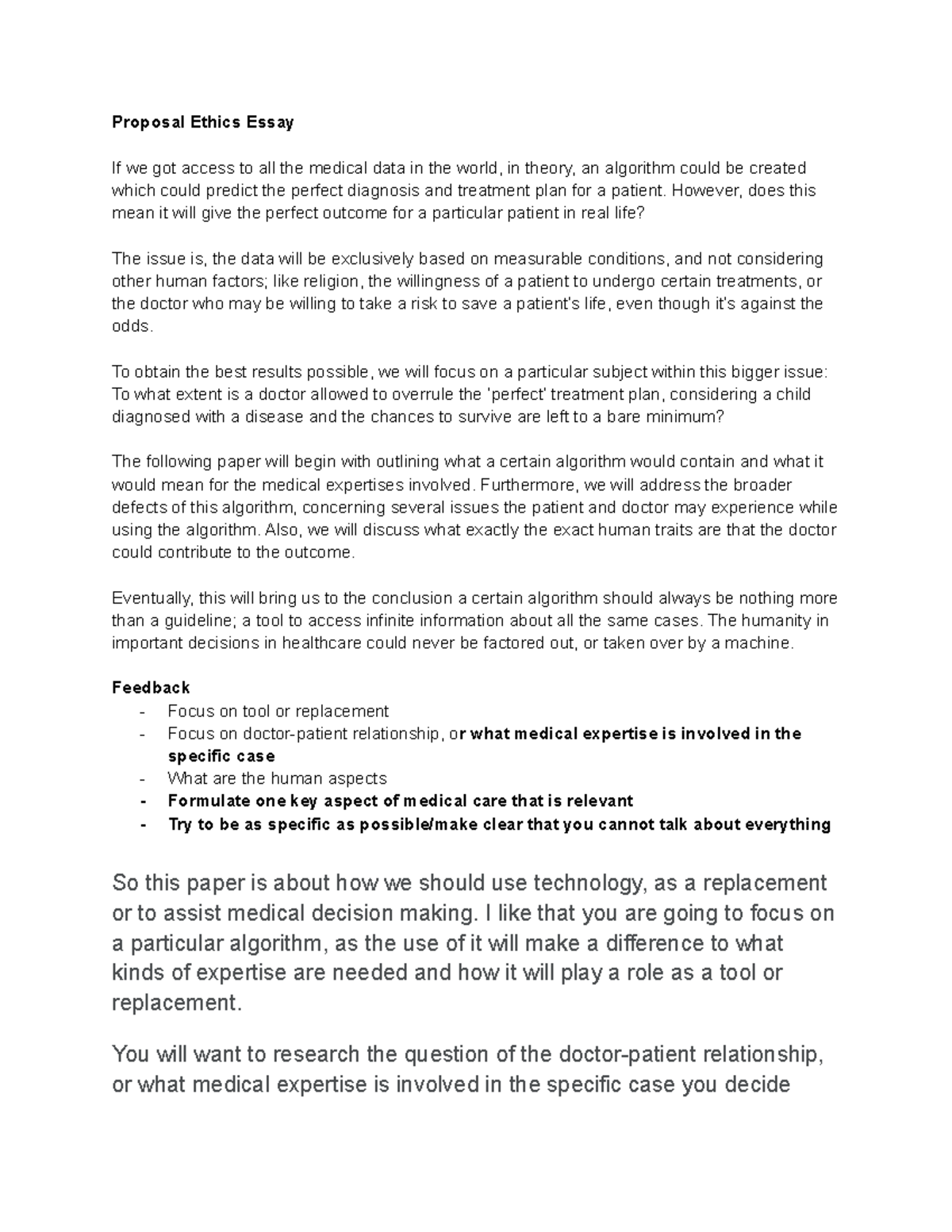 Paper proposal essay Ethics - Proposal Ethics Essay If we got access to ...