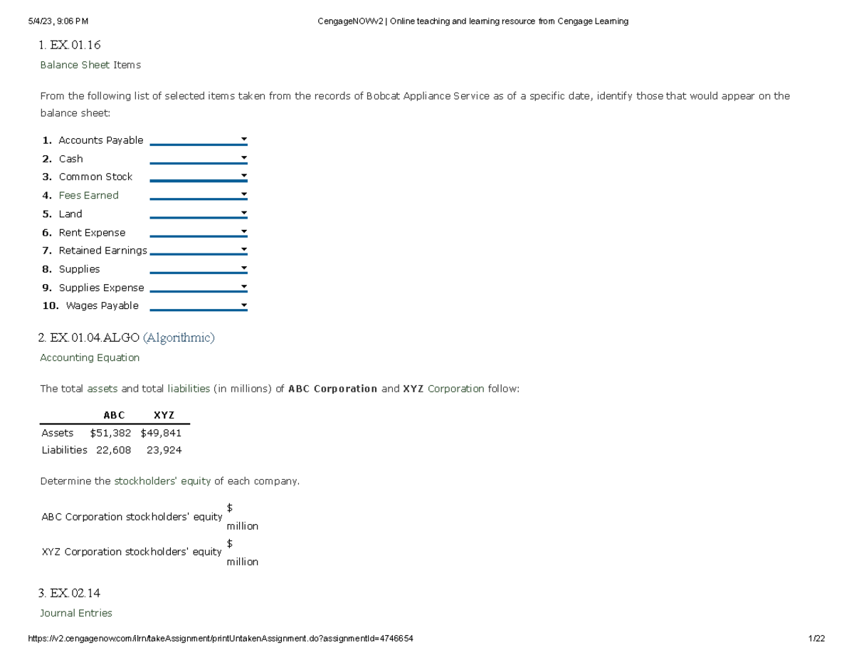Book test 1 Cengage NOWv 2 Online teaching and learning resource from ...