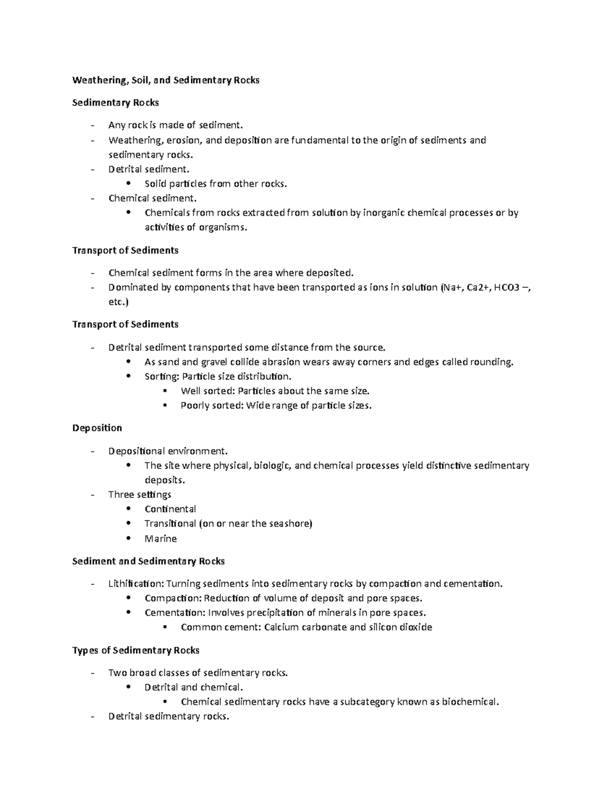 Weathering, Soil, and Sedimentary Rocks - Weathering, Soil, and ...