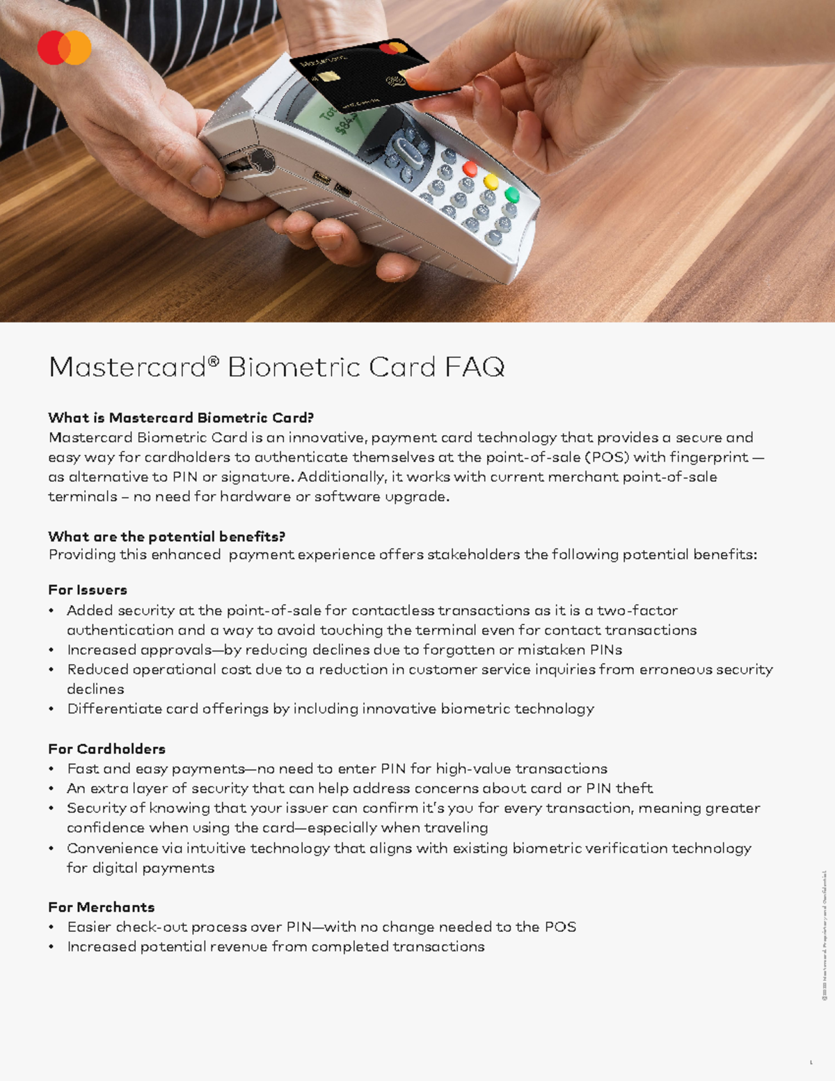Biometric card external faq global v2 nov20 - ©2020 Mastercard ...