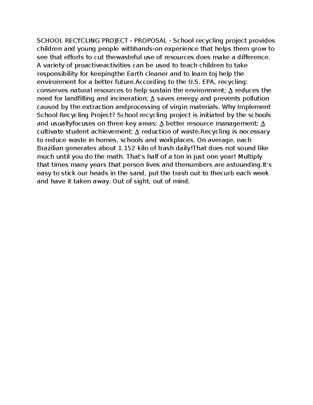 dino zamoradadasdasdasd - SCHOOL RECYCLING PROJECT - PROPOSAL - School ...