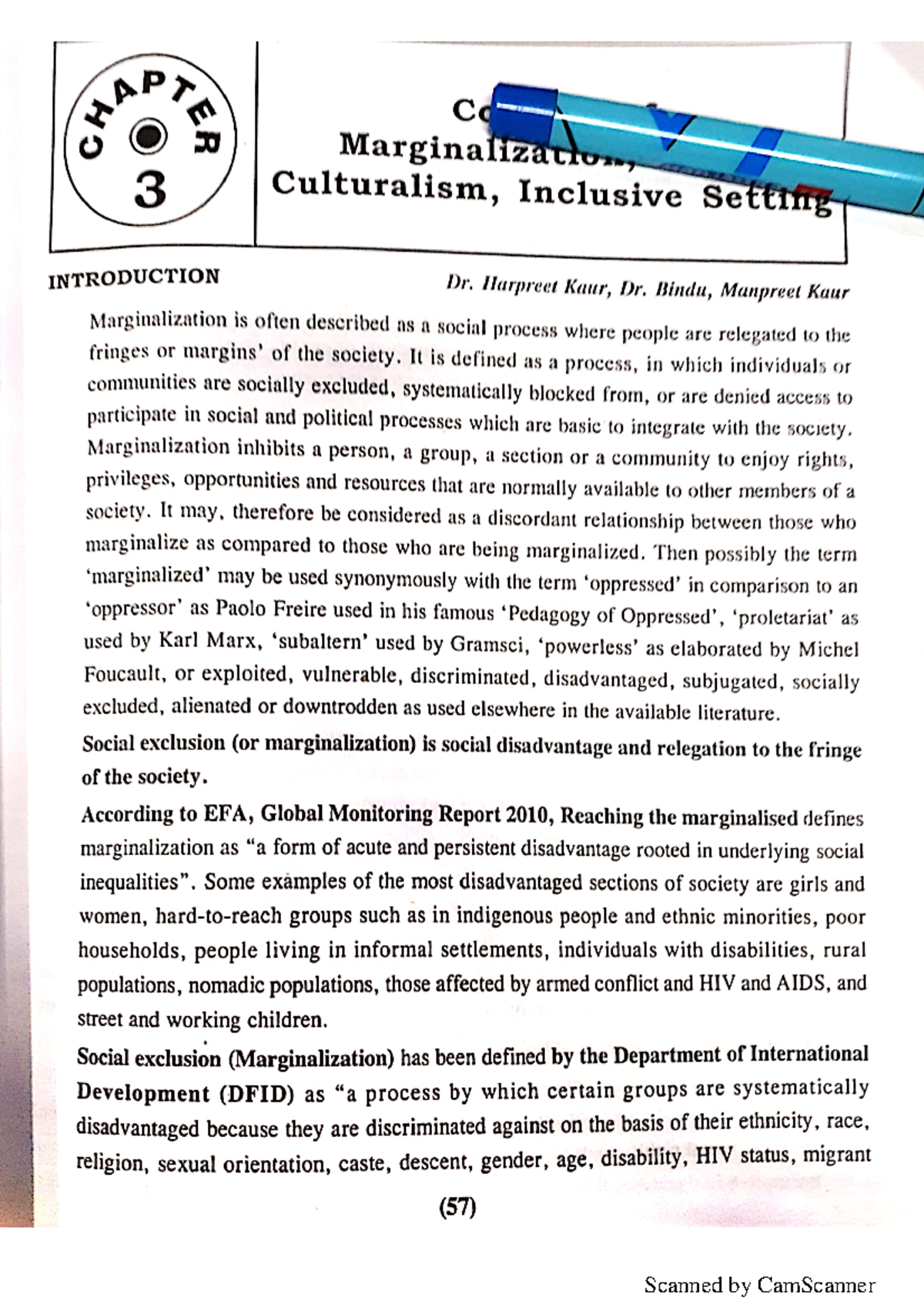 Marginalization - Bachelors in education - Studocu