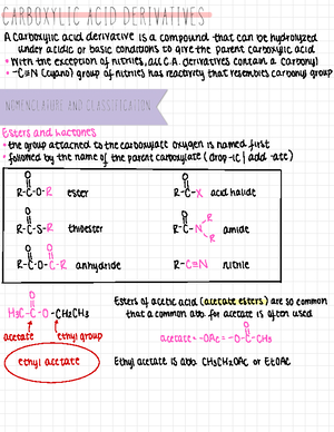 CHEM241 Practice Carboxylic Acid Derivatives Problems - 1 the following ...