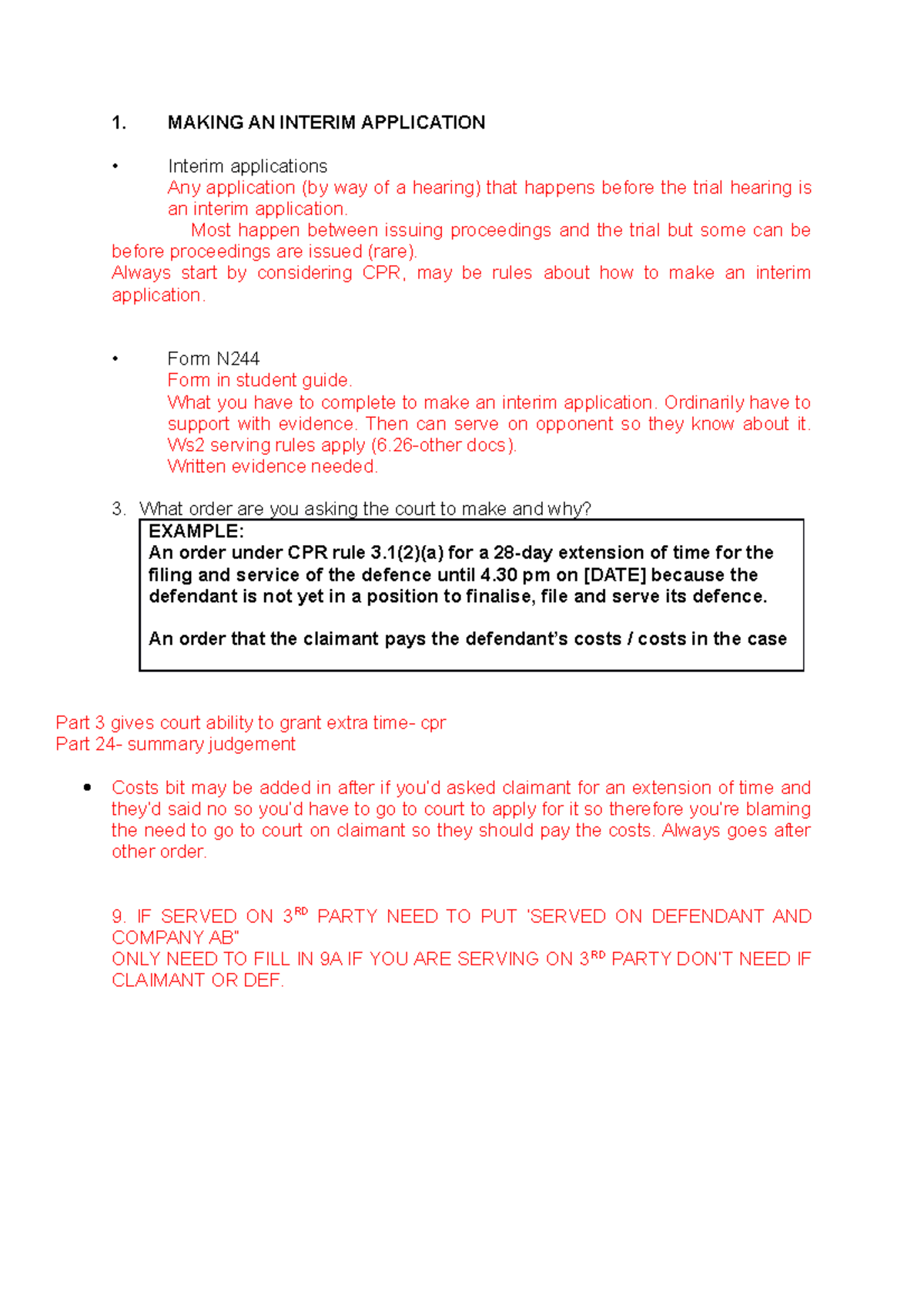 Lecture 4 - 1. MAKING AN INTERIM APPLICATION Interim applications Any ...