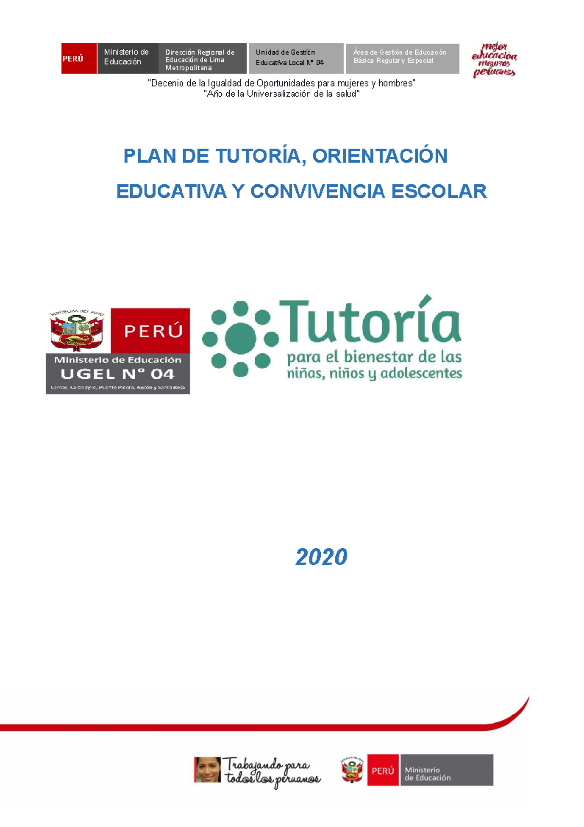 Plan Toece - toe - PERÚ Educativa Local N° 04 Educación Educación de ...