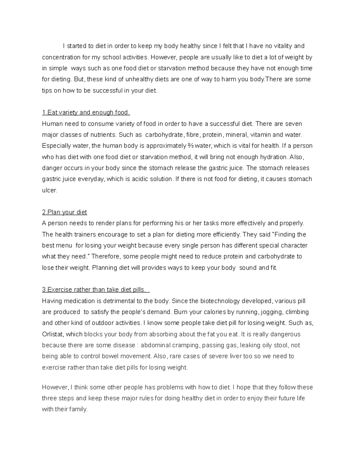 Ways to lose weight - 111 - I started to diet in order to keep my body ...