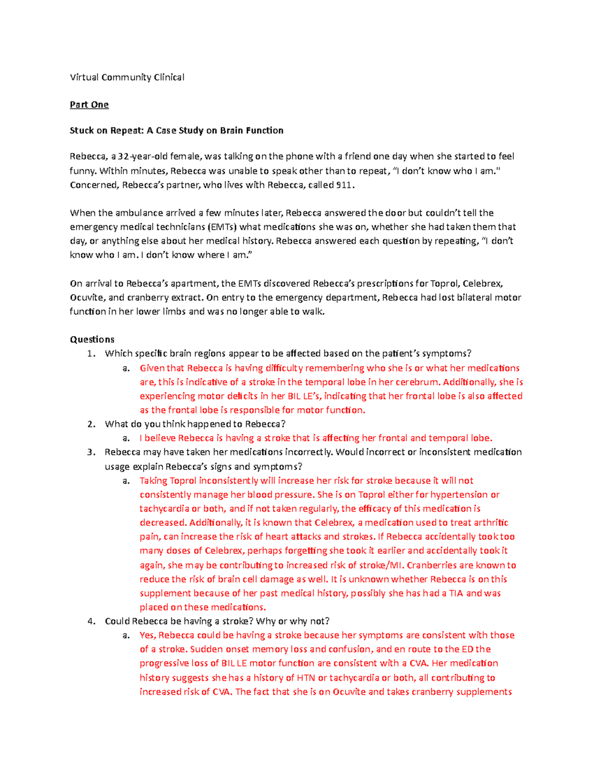 Clinical Assignment 10:05:2020 - Virtual Community Clinical Part One ...