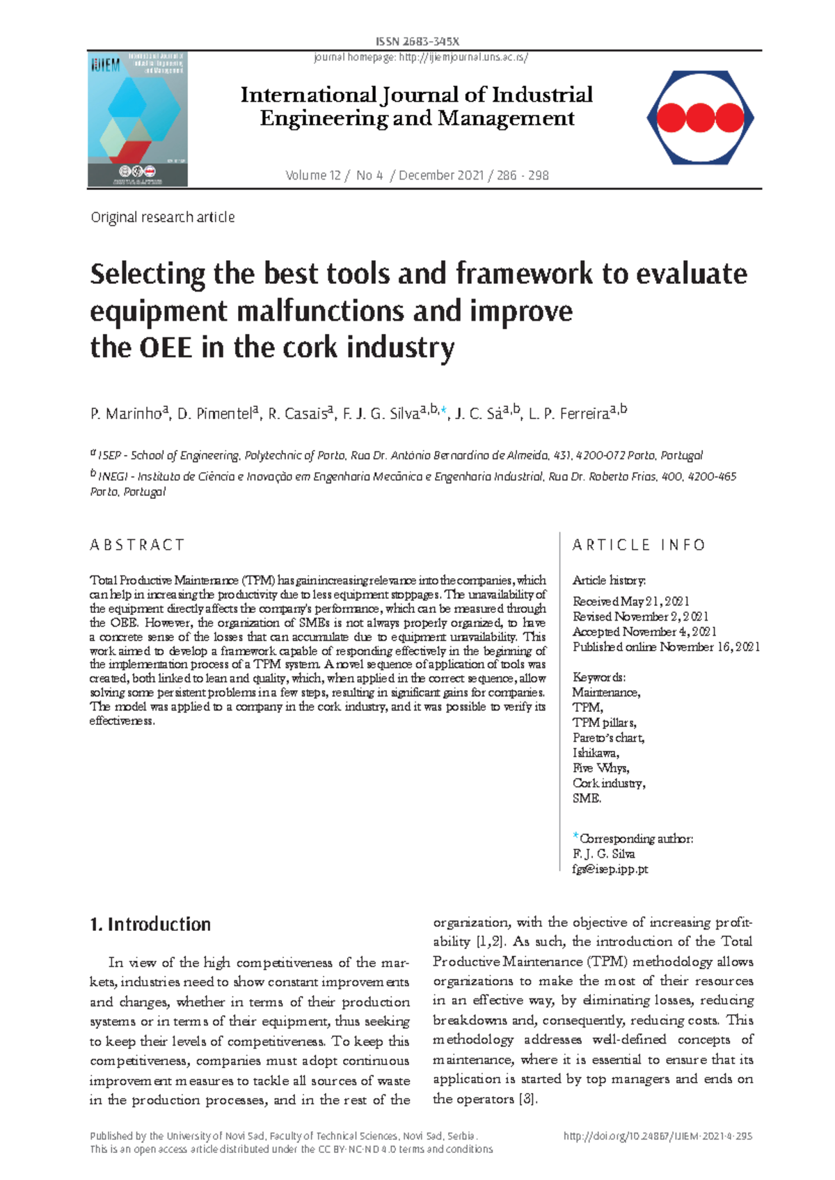 Selecting the best tools and framework to evaluate equipment ...