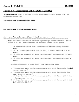 Chapter 6.2 Lecture Notes - Chapter 6 – Discrete Probability ...