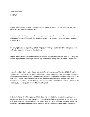 WMM1 TASK 1 Intro to Systems thinking - Western Governor’s University Introduction to Systems ...