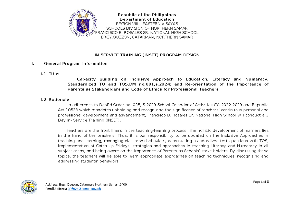 Inset-program-designcatch up - Page 1 of 8 Republic of the Philippines ...