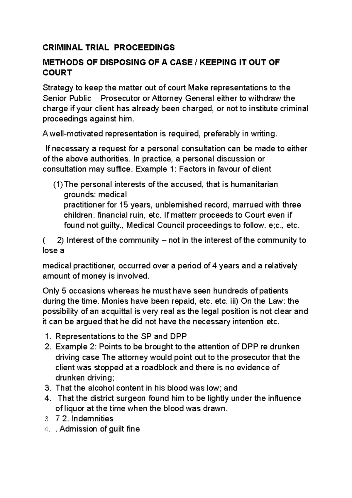 Criminal Trial Proceedings - CRIMINAL TRIAL PROCEEDINGS METHODS OF ...