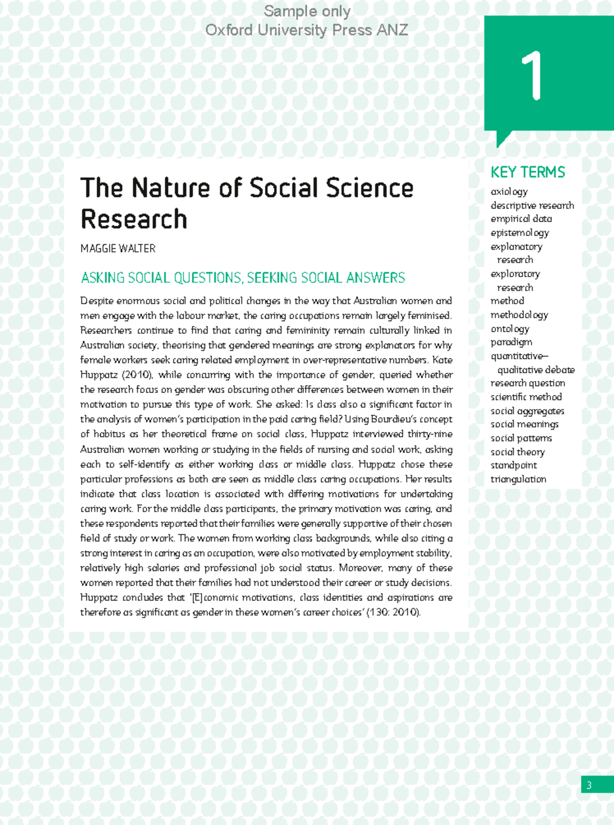 Walter socialresearch 3e sample - The Nature of Social Science Research ...