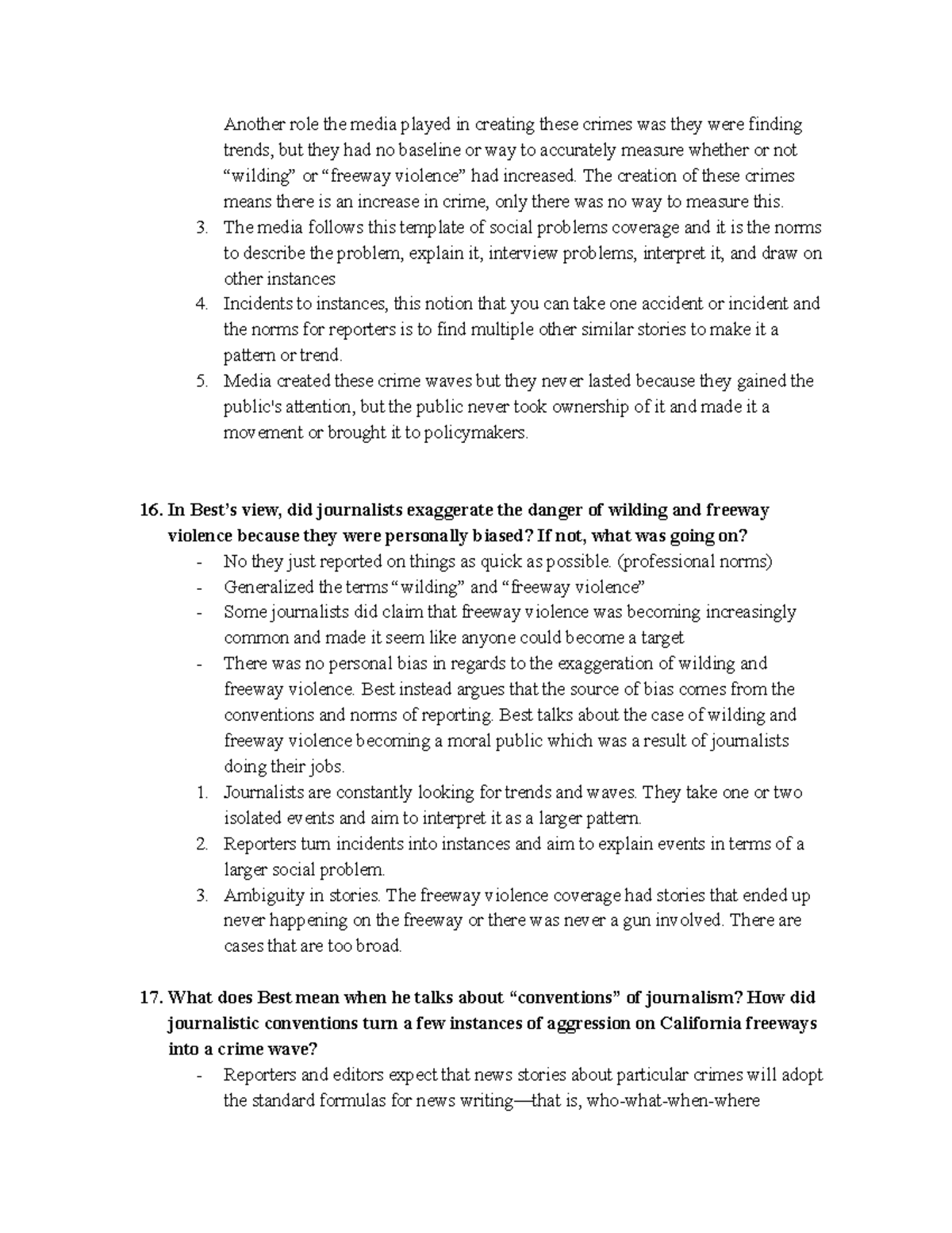 Sociol 3 part 3 - study guide - Another role the media played in ...