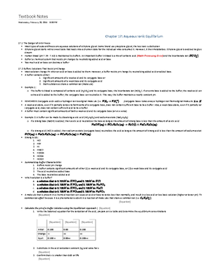 Chapter 16 Chemistry Textbook Notes - Textbook Notes Wednesday ...