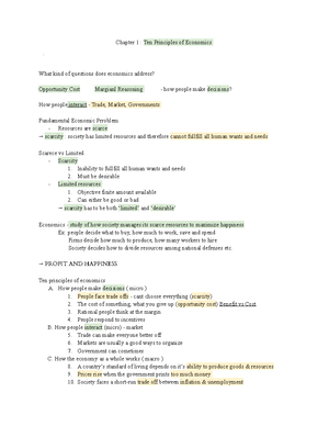 Ten principle of economics : Principle 1 and 2 - ECON200 - Studocu