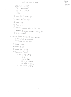 Math 230 Homework 9 Oswaldo Rico - Oswaldo Math 230 HW Rico 1. Let a E INo be the number of ...