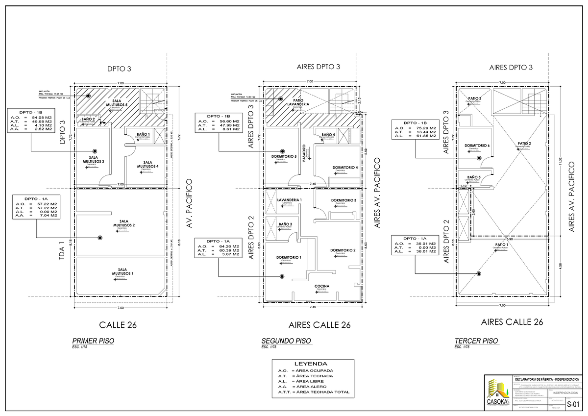 Plano Independizacion - Gloria - DPTO 3 TDA 1 CALLE 26 AV. PACIFICO ...
